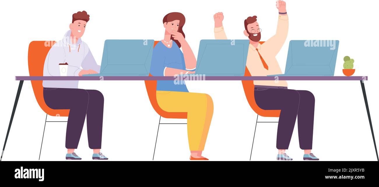 Students on laptops in classroom Stock Vector Images - Alamy