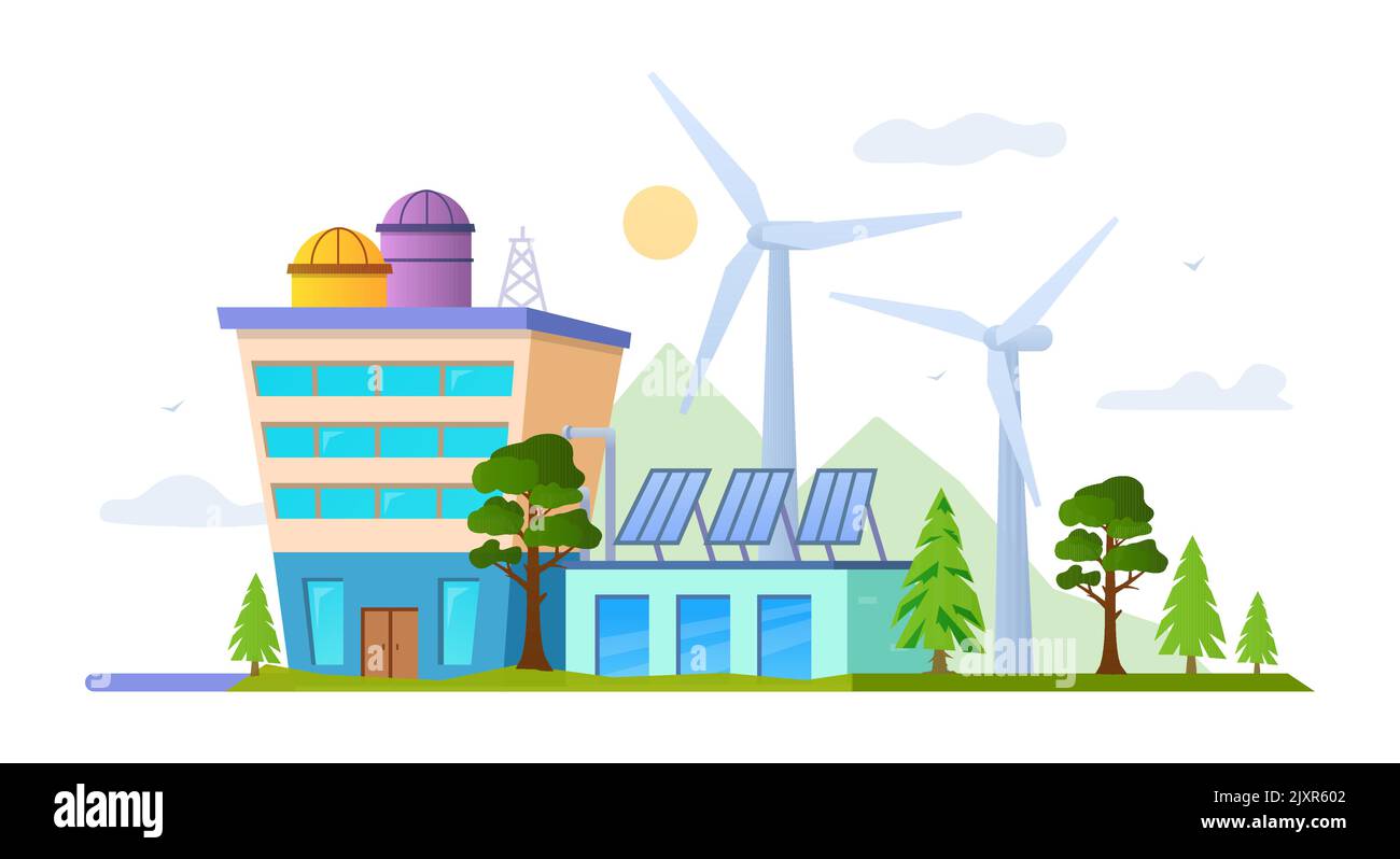 Renewable energy sources - modern flat design style illustration Stock ...