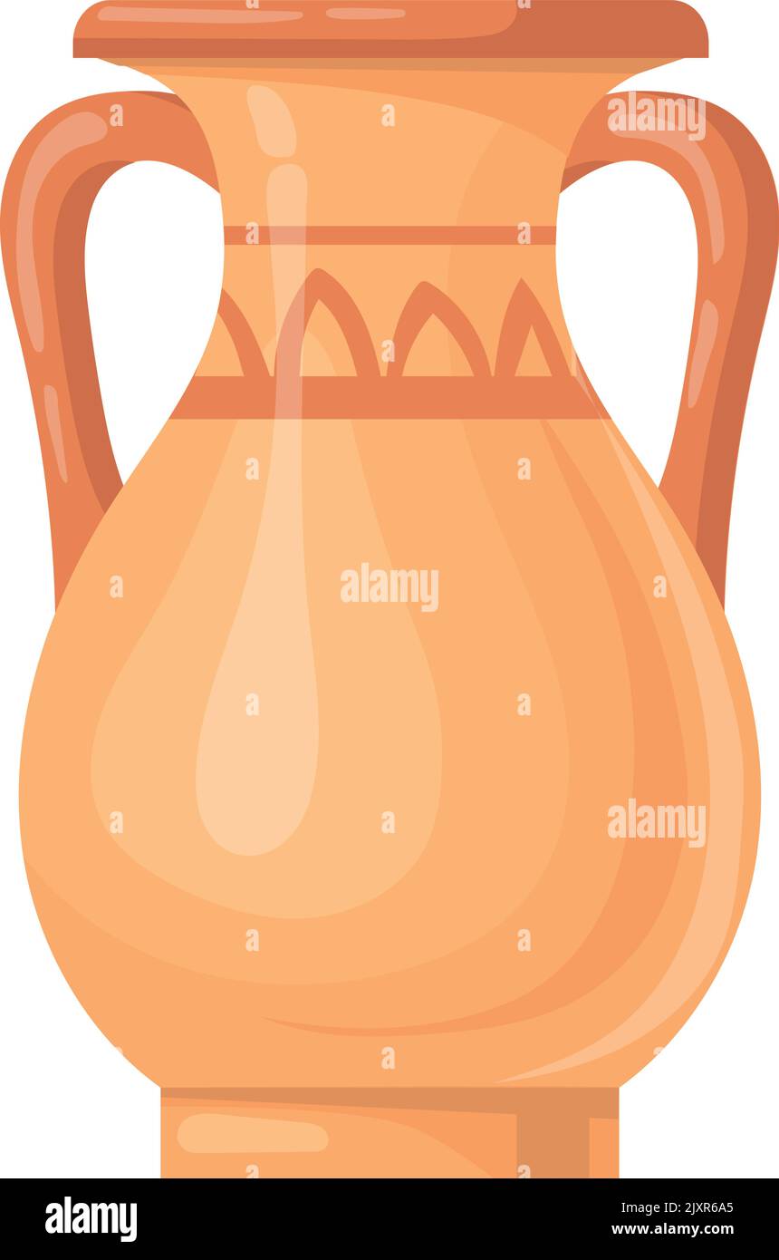 Amphora icon. Traditional greek clay jug. Cartoon ceramics isolated on white background Stock ...