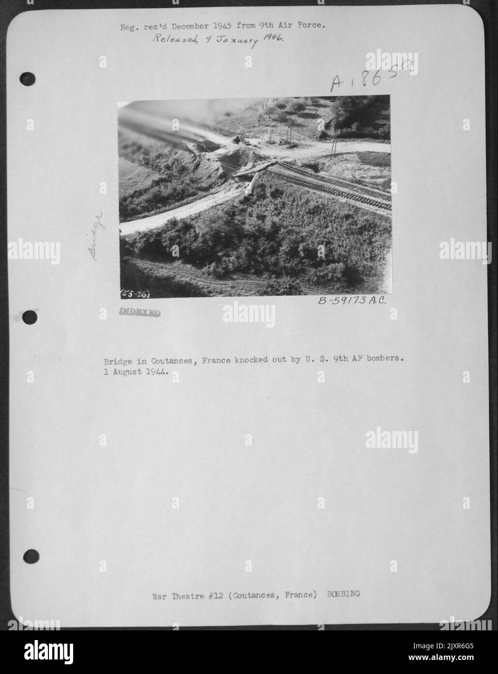 Bridge In Coutances, France, Knocked Out By Us 9Th Af Bombers. 1 August ...