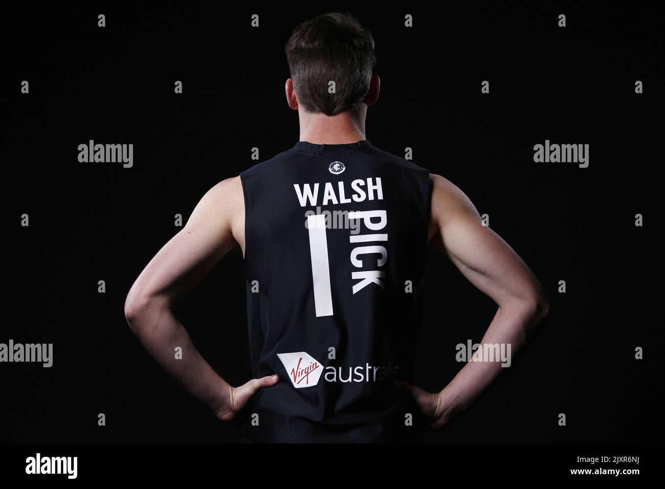 Number 1 draft pick Sam Walsh of the Blues poses for a photograph ...