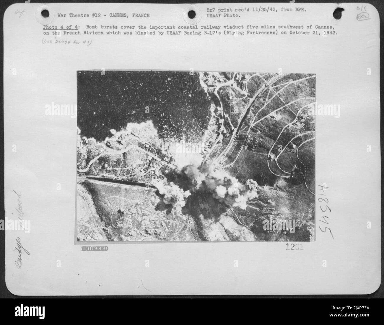 Photo 4 Of 4: Bomb Bursts Cover The Important Coastal Railway Viaduct ...