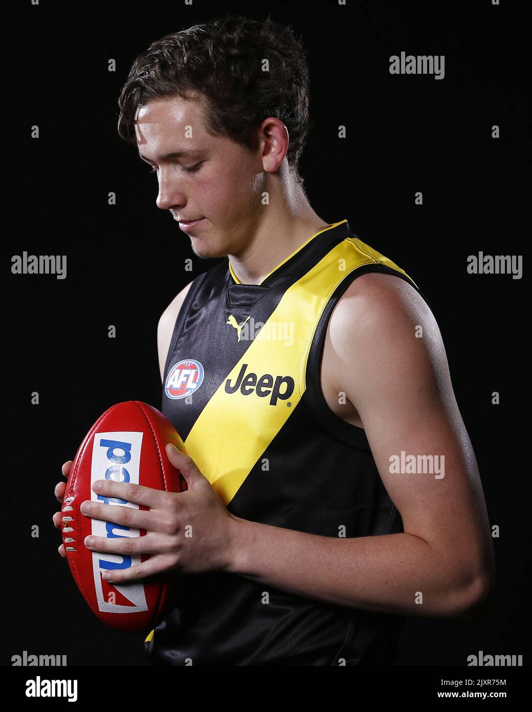 Number 20 draft pick Riley Collier-Dawkins of the Tigers poses for a ...