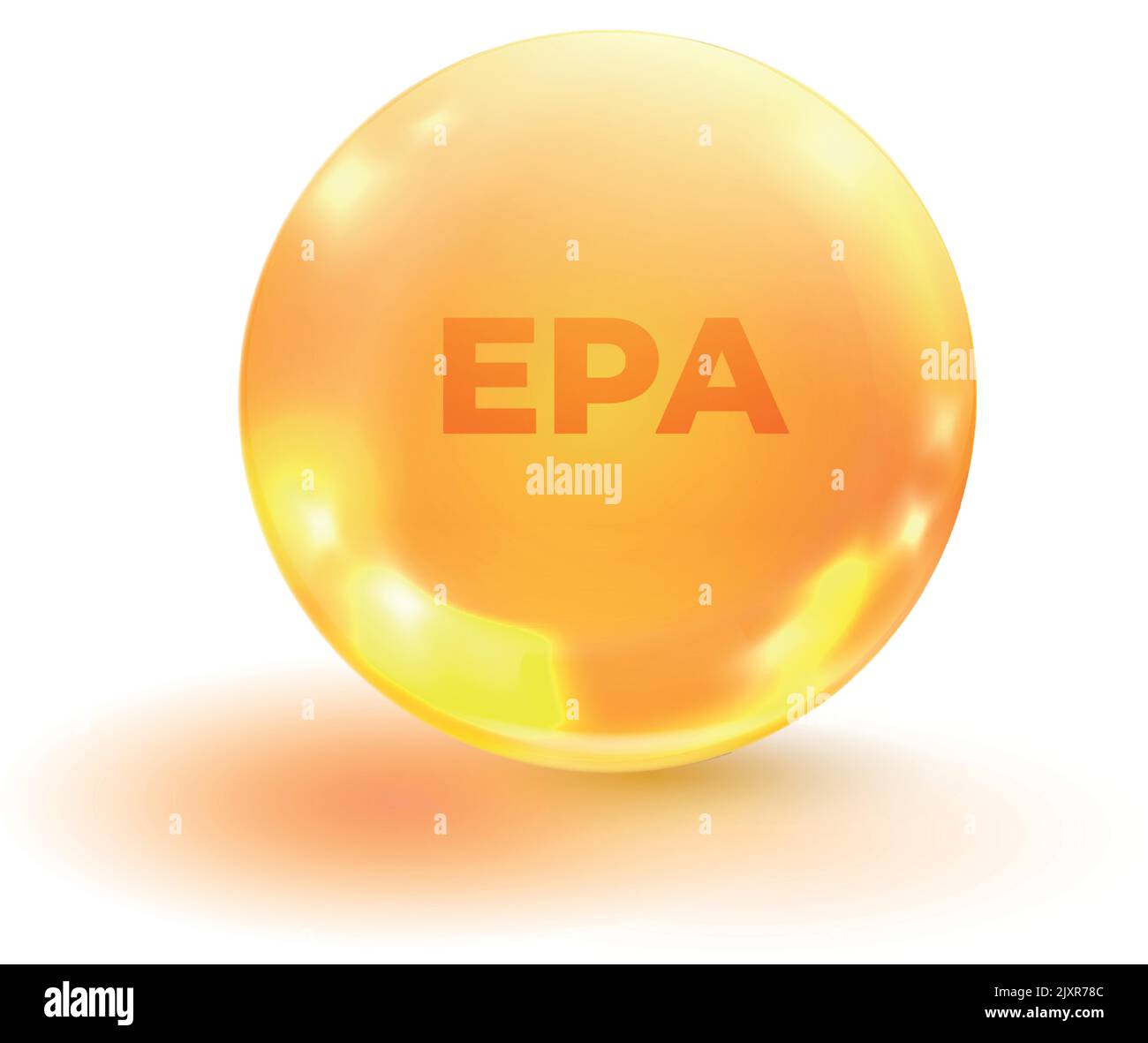 Epa realistic ball. Omega oil cosmetic drop isolated on white ...