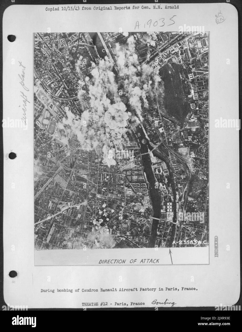 During bombing of Caudron Renault Aircraft Factory in Paris, France ...