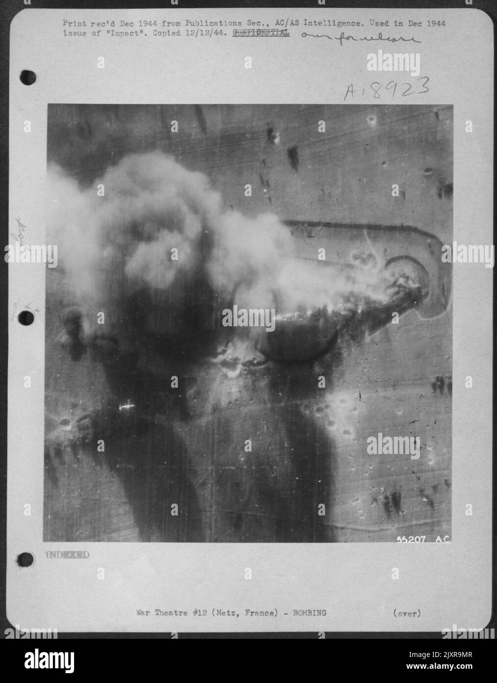 Fire bombs dropped by 9th Air Force Republic P-47s on 28 Sept 1944 sear ...