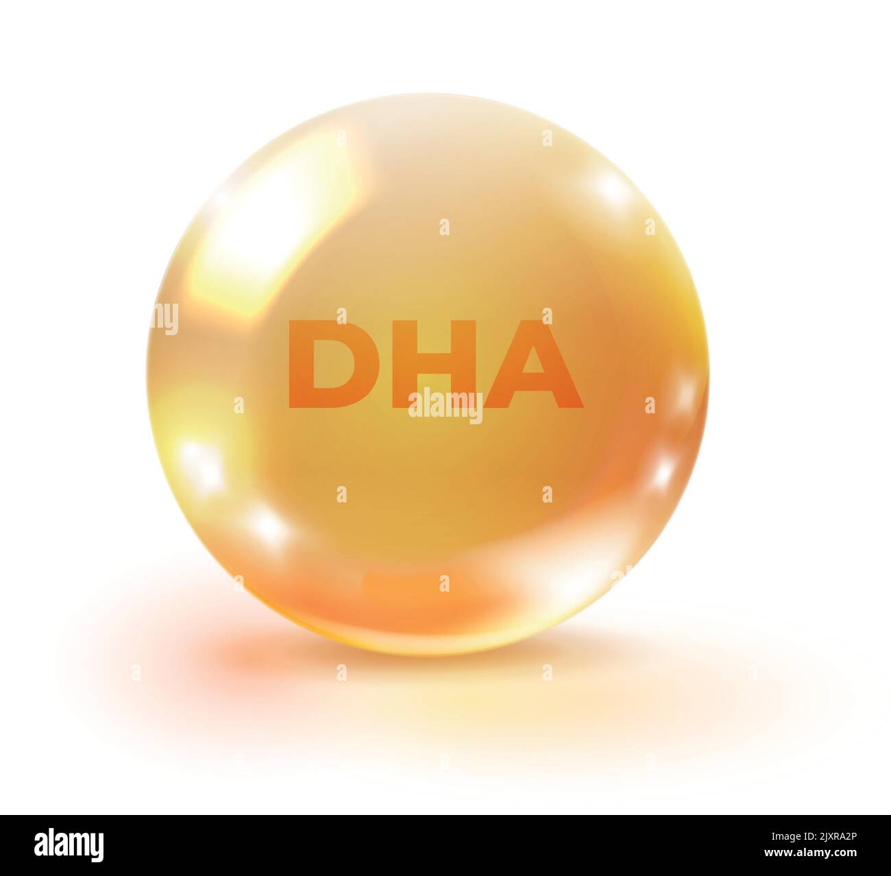 Dha cosmetic pill. Round realistic oil drop isolated on white ...