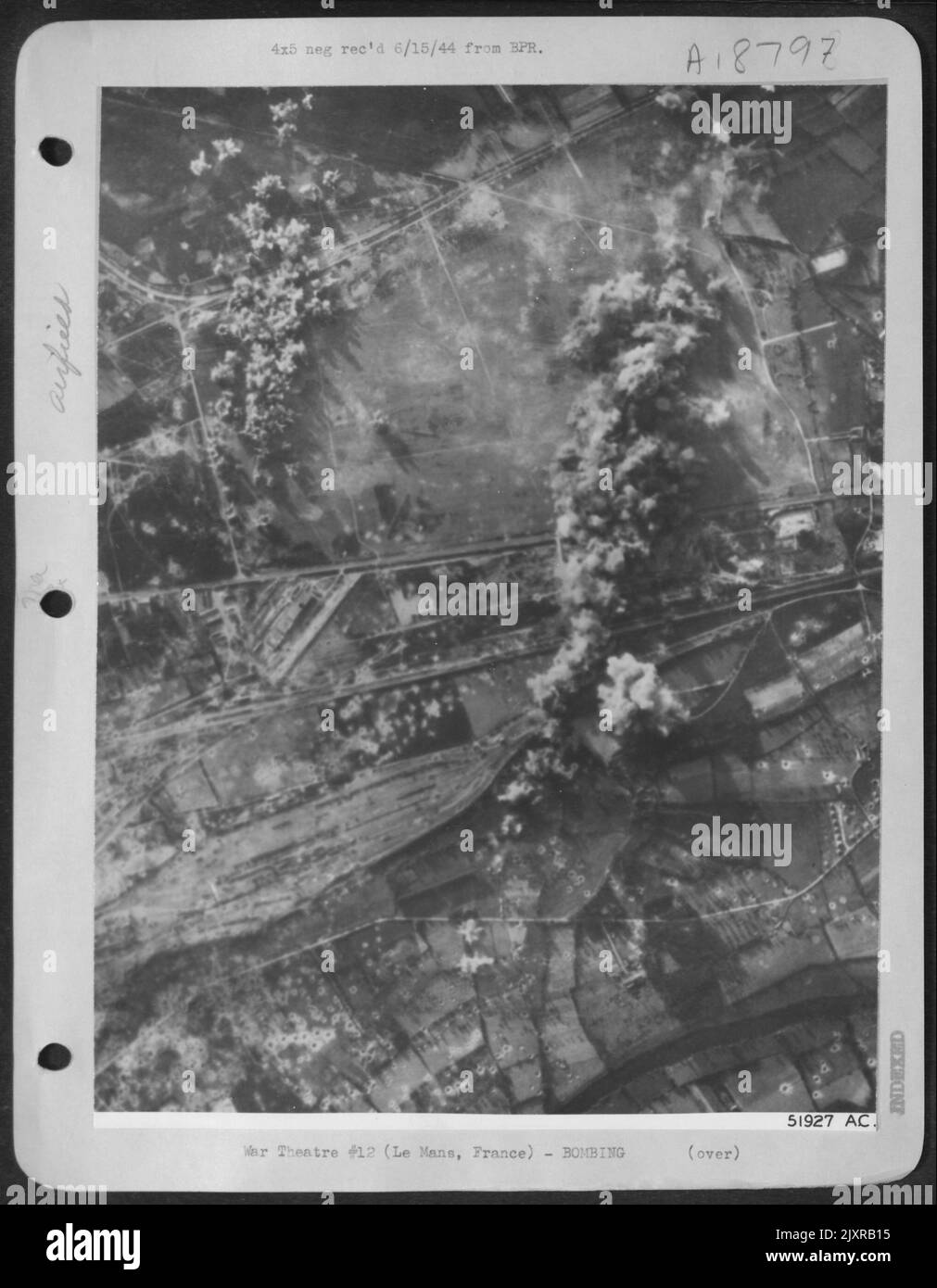 PARALLEL PATTERN--High explosive and fragmentation bombs bracket the ...