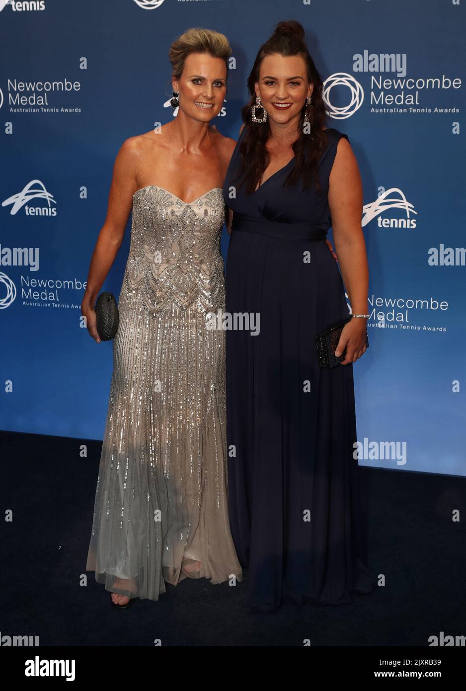 Casey Dellacqua (right) and Amanda Judd arrive at the John Newcombe Australian Tennis Awards in ...
