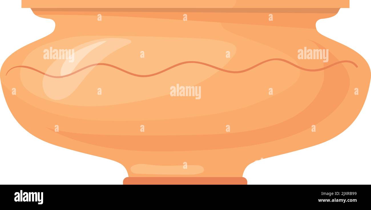 Ceramic pot icon. Classic clay cartoon bowl isolated on white ...