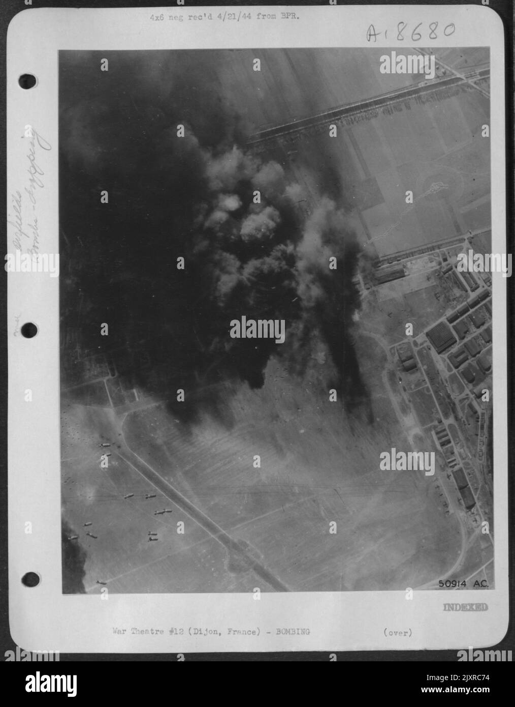Billows of smoke shrouds the Luftwaffe's twin-engine fighter base at ...