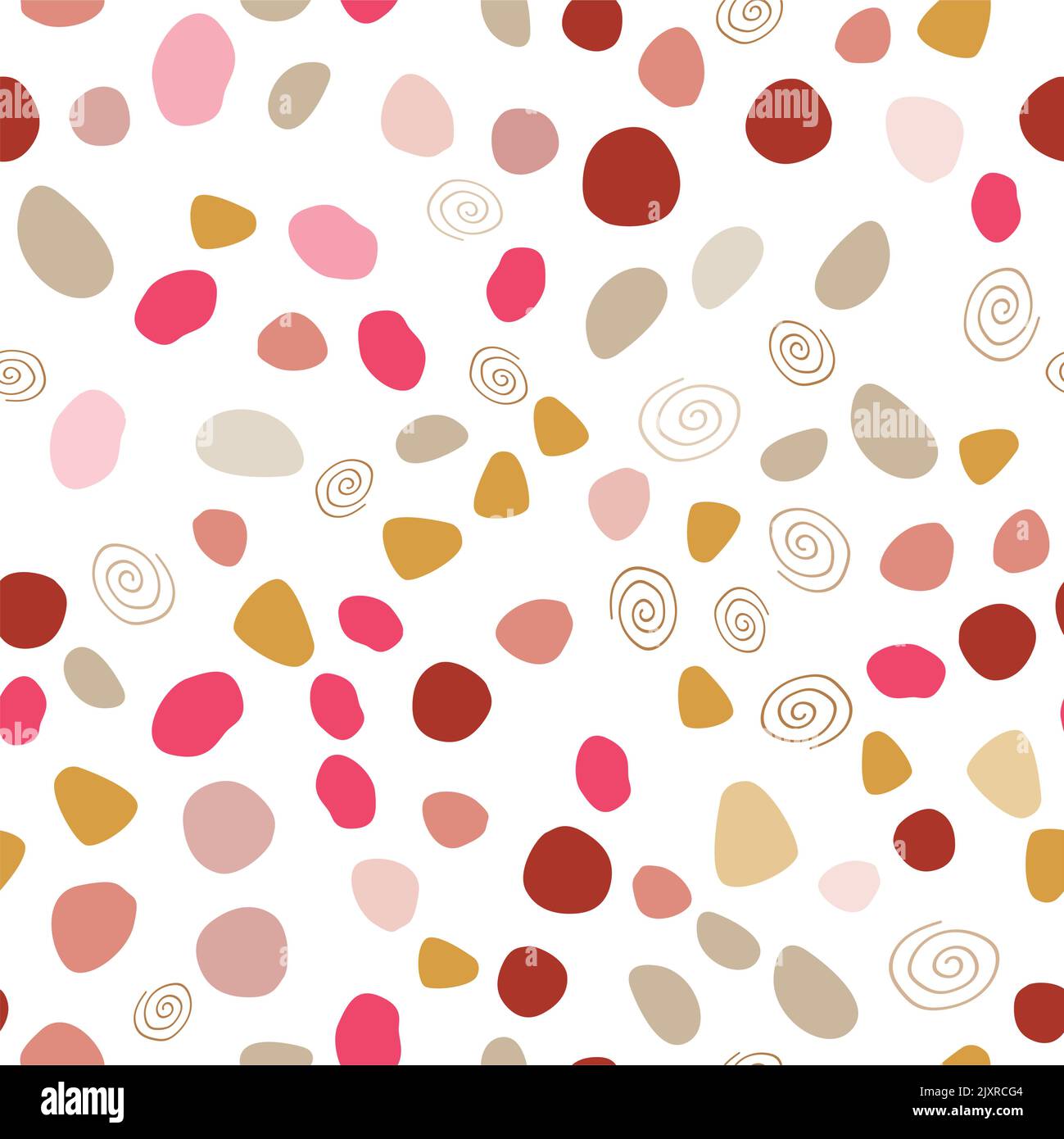 Abstract trendy seamless patterns set with hand drawn colorful shapes ...