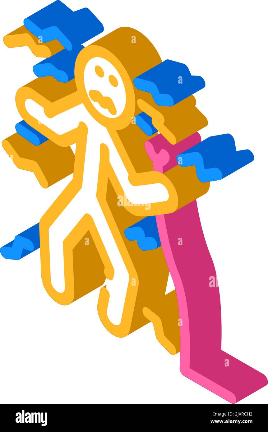 shocked man accident isometric icon vector illustration Stock Vector ...