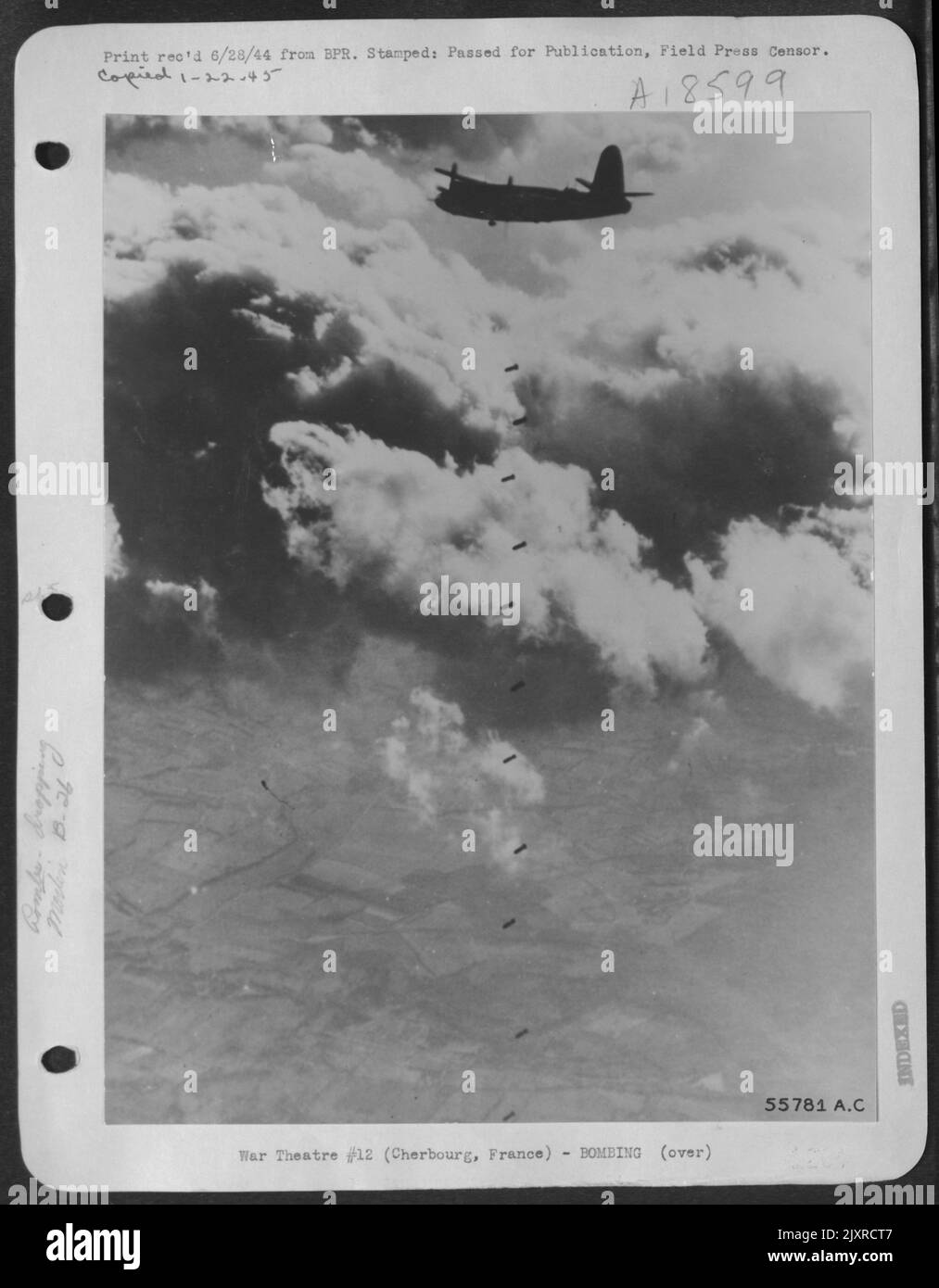 Two tons of high explosives are released from a Martin B-26 Marauder of ...