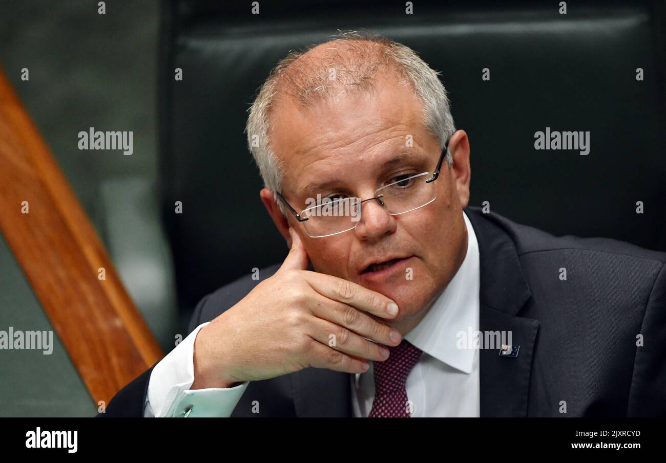 Prime Minister Scott Morrison during Question Time in the House of ...
