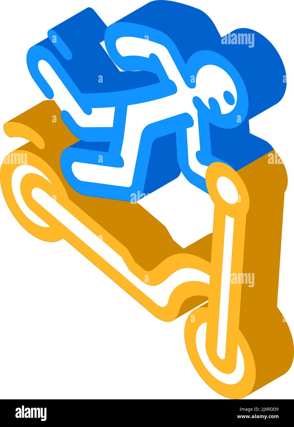 fall scooter accident isometric icon vector illustration Stock Vector ...