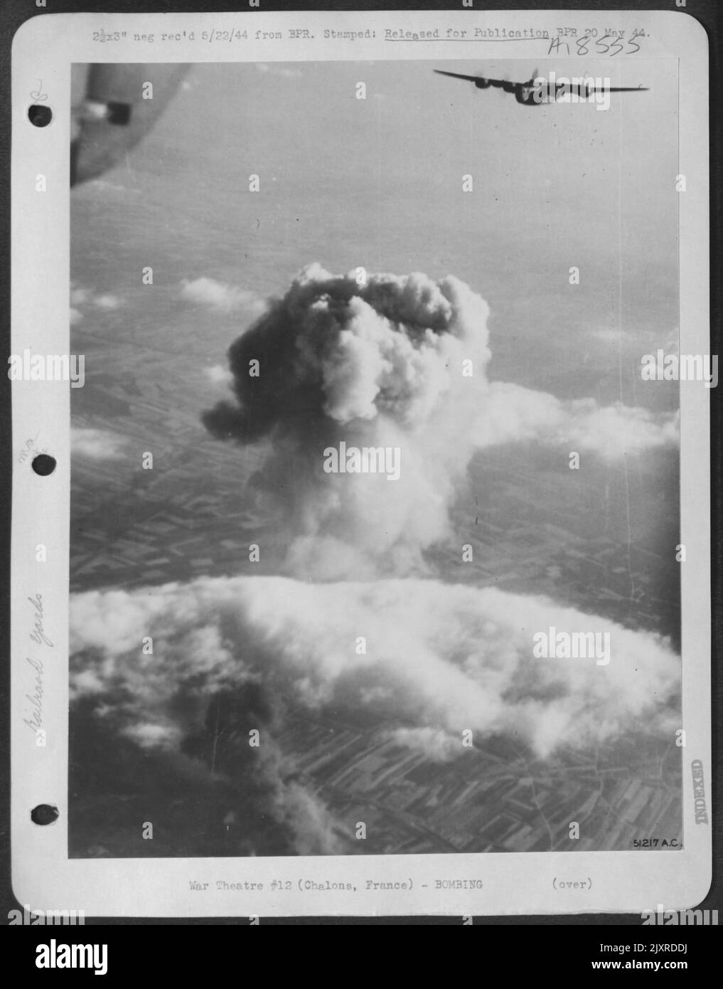 EXPLOSION OVER CHALONS, FRANCE-A huge explosion sends smoke and flame ...