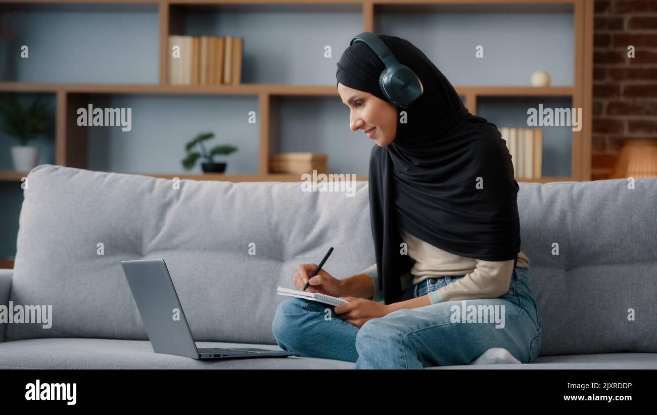 Islamic Arabian student girl Muslim woman wearing black hijab busy lady ...