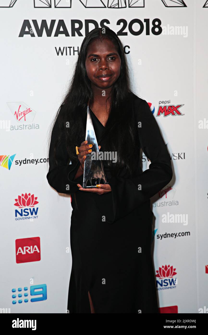 Jasmine Yunupingu poses for a photograph after her father Gurrumul won ...