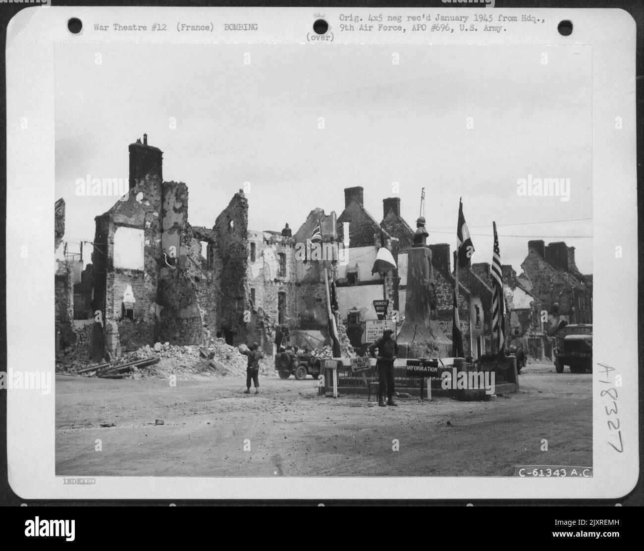 Bomb Damage To A City Somewhere In France. 15 July 1944 Stock Photo - Alamy