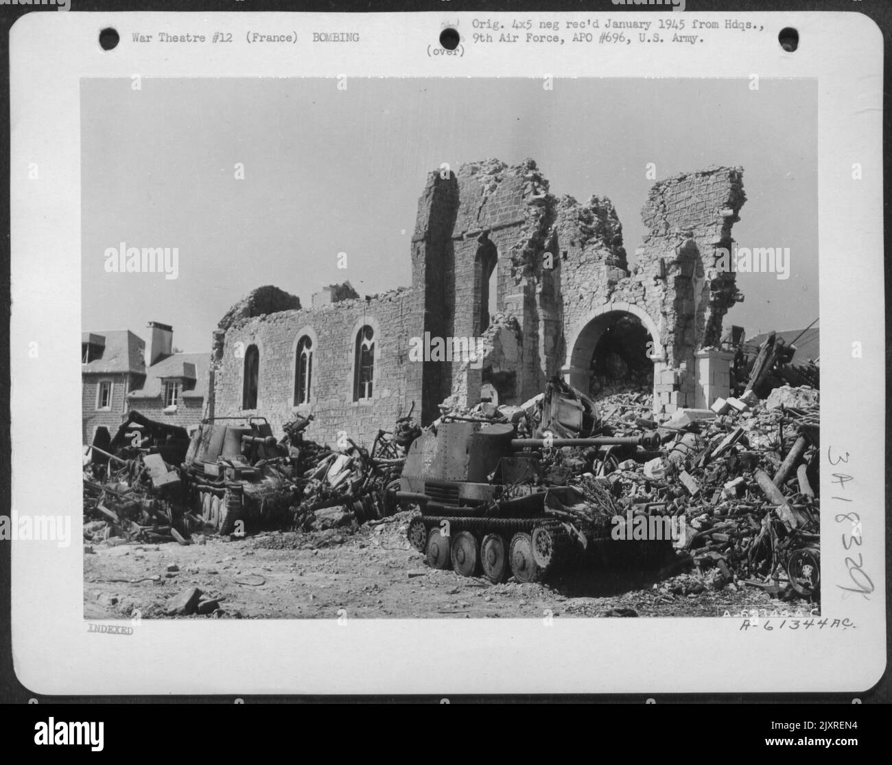 Bomb Damage To A City Somewhere In France. 2 August 1944. [German ...