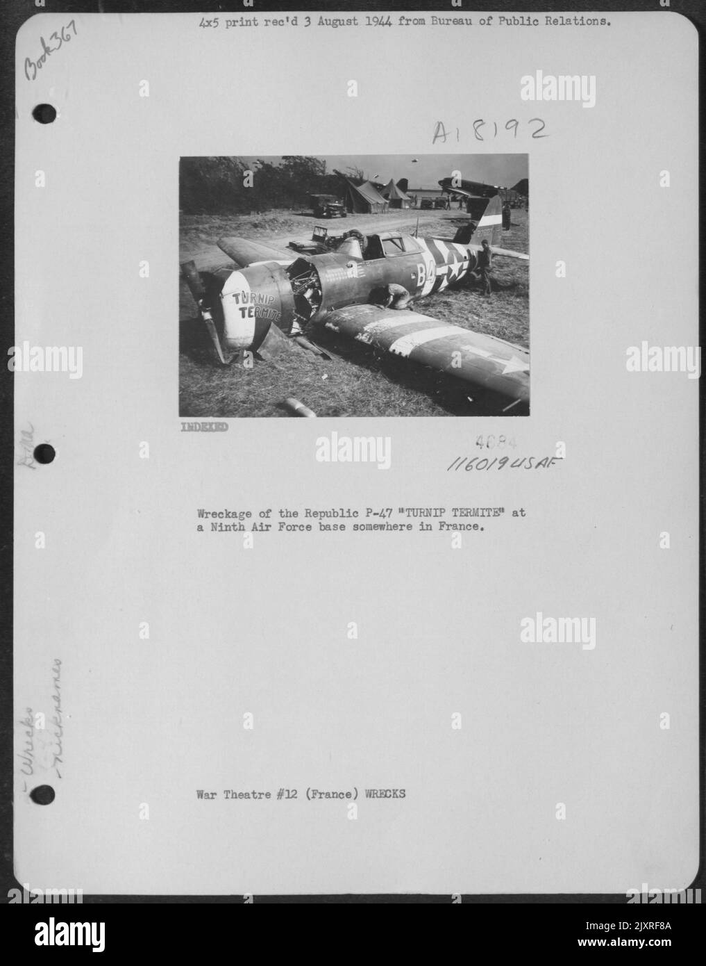 Wreckage Of The Republic P-47 Turnip Termite At A Ninth Air Force Base ...