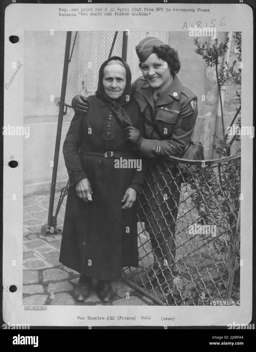 Wac Meets Her French Grandma: Sgt. Jeanne A. Bolis, Us Army 9Th Air ...