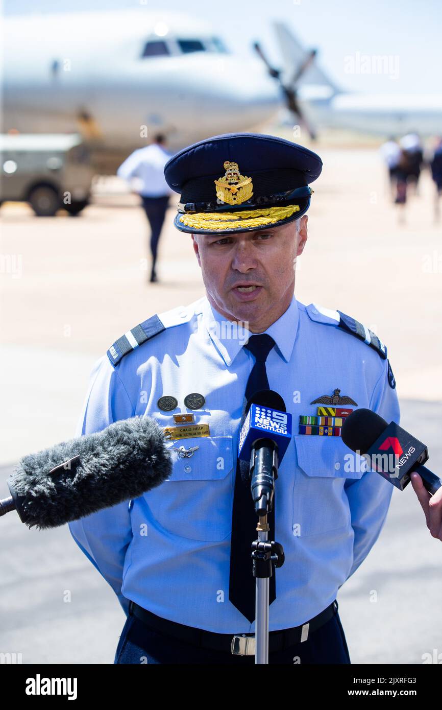 Air Commodore Craig Heap talks to media as 50 Years of P-3 Orion Royal ...