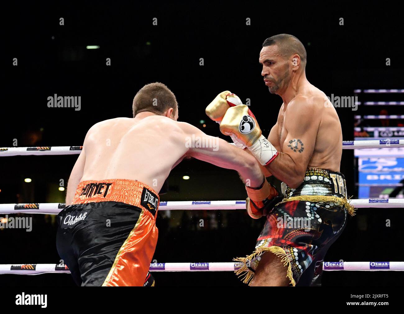 Australian boxer's Jeff Horn (left) and Anthony Mundine (right) in ...
