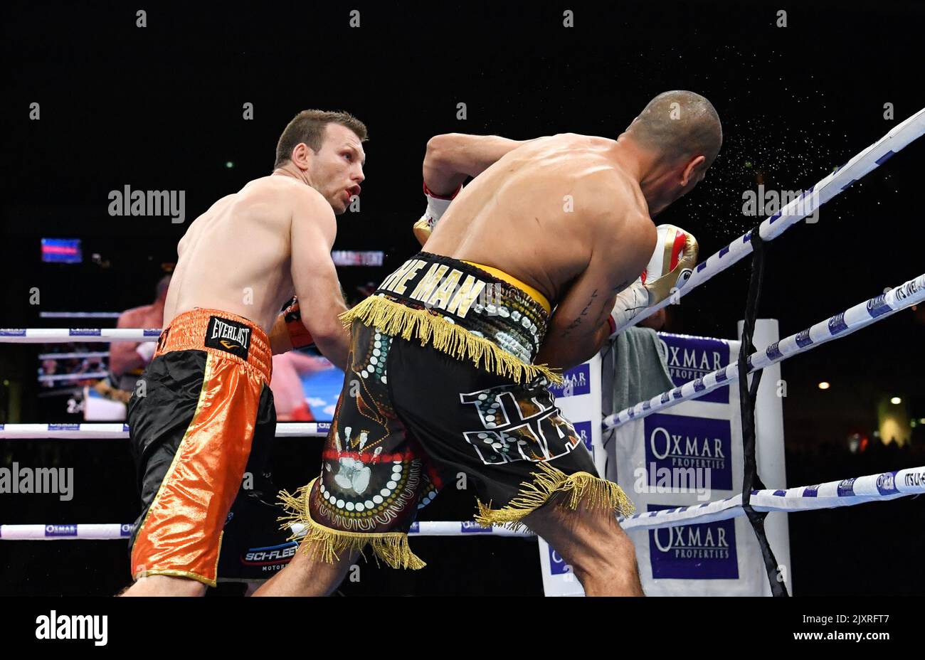 Australian boxer's Jeff Horn (left) and Anthony Mundine (right) in ...
