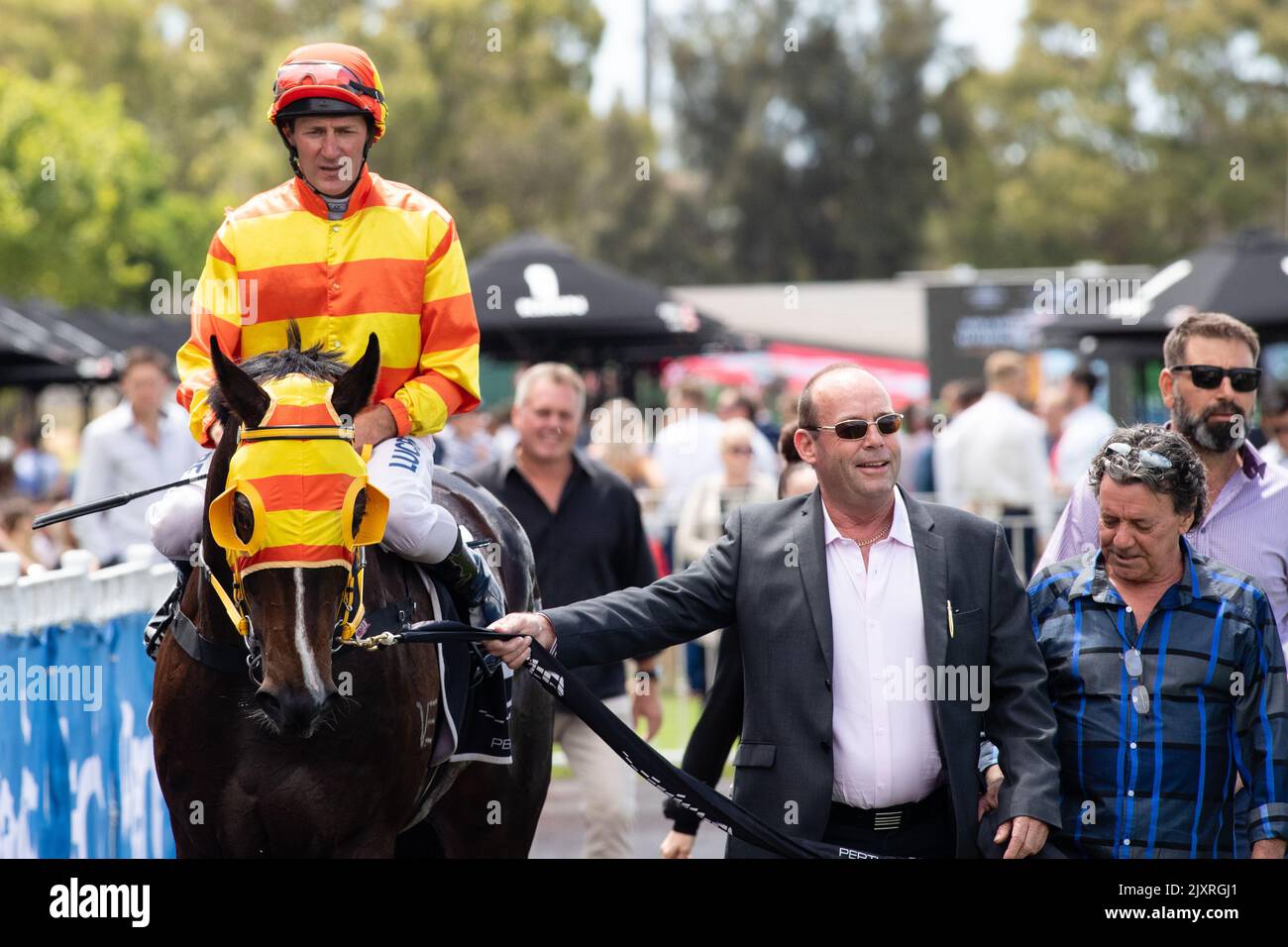 Jockey Paul Harvey is seen after riding Jericho Missile to victory in ...