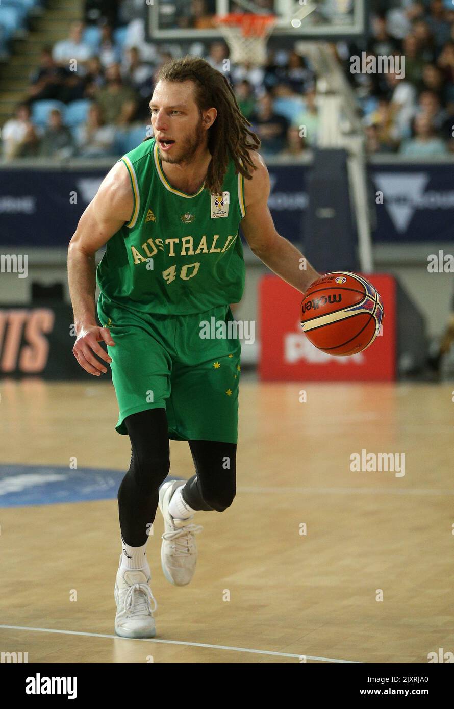 Craig Moller of Australia brings the ball down court during the 2019 ...