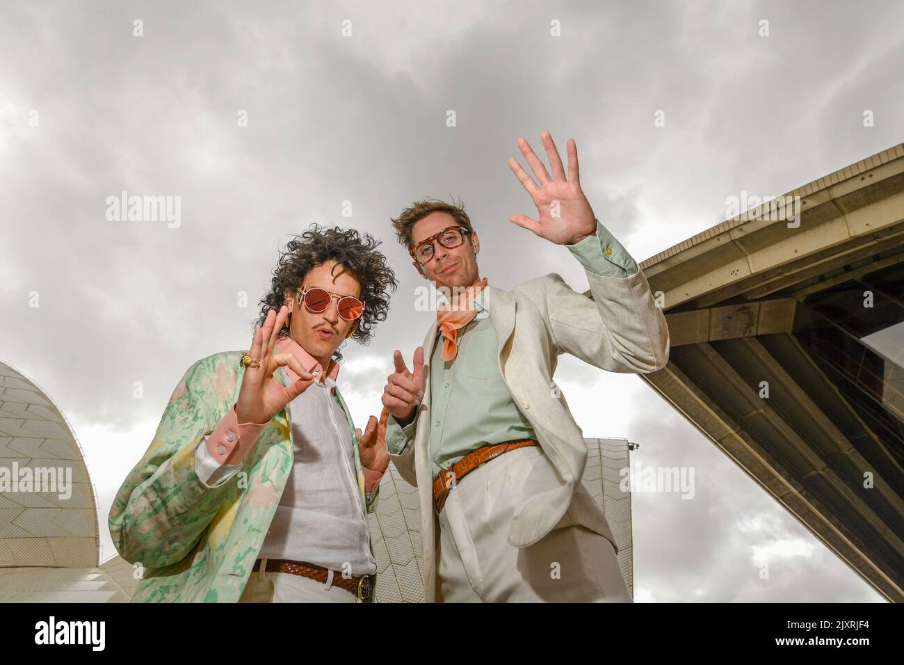 Australian indie pop duo Client Liaison's Monte Morgan (left) and ...