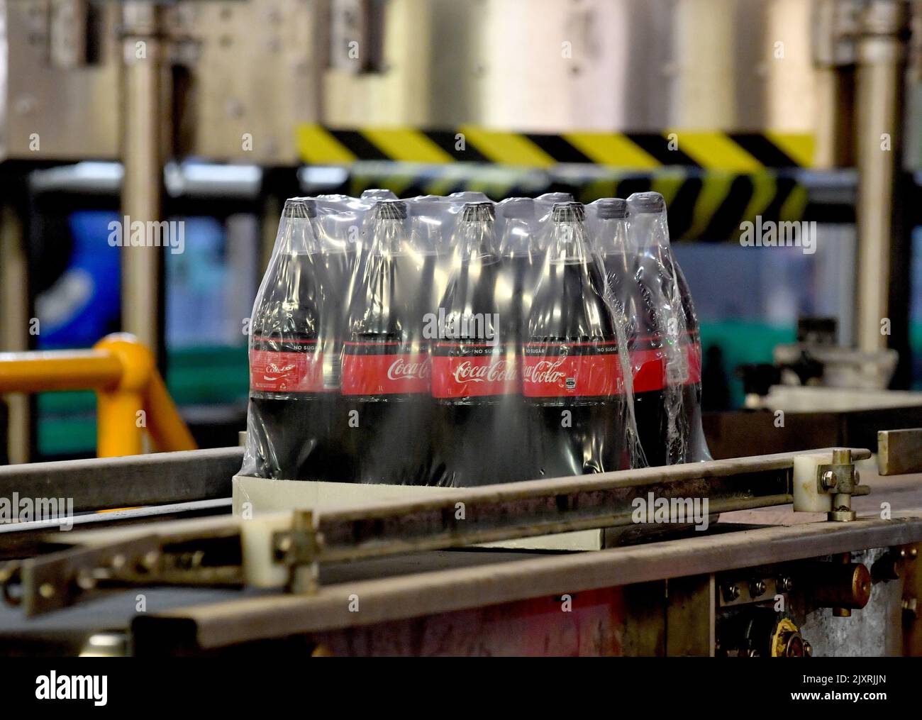 The last crate of Coca-Cola No Sugar is seen on a conveyor belt in Coca ...