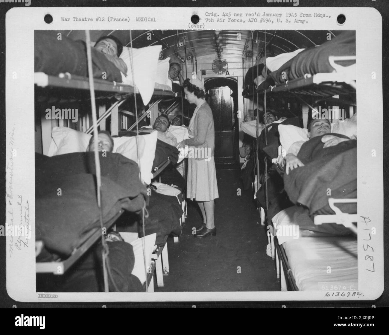 Interior View Of Hospital Train Showing Wounded Americans. Left To ...