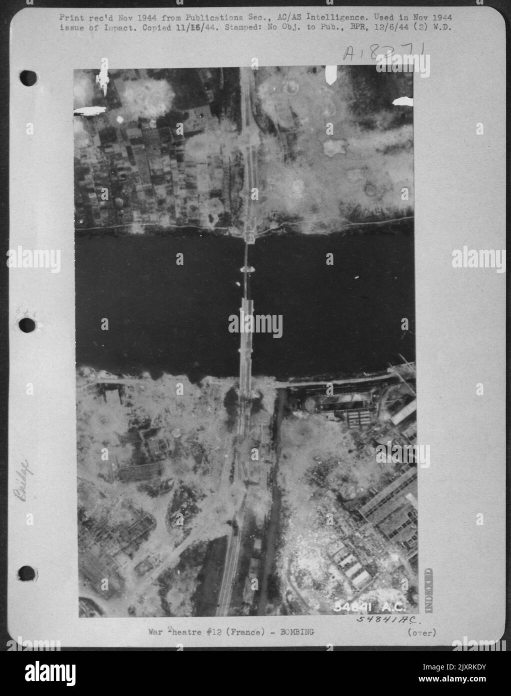 Bomb damage to Mantes Bridge over Seine River, France Stock Photo - Alamy