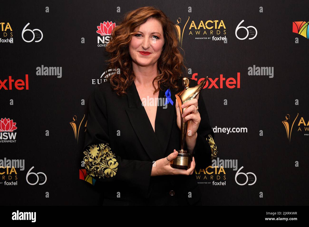 Kate Box poses for a photograph after winning the award for Best Lead ...