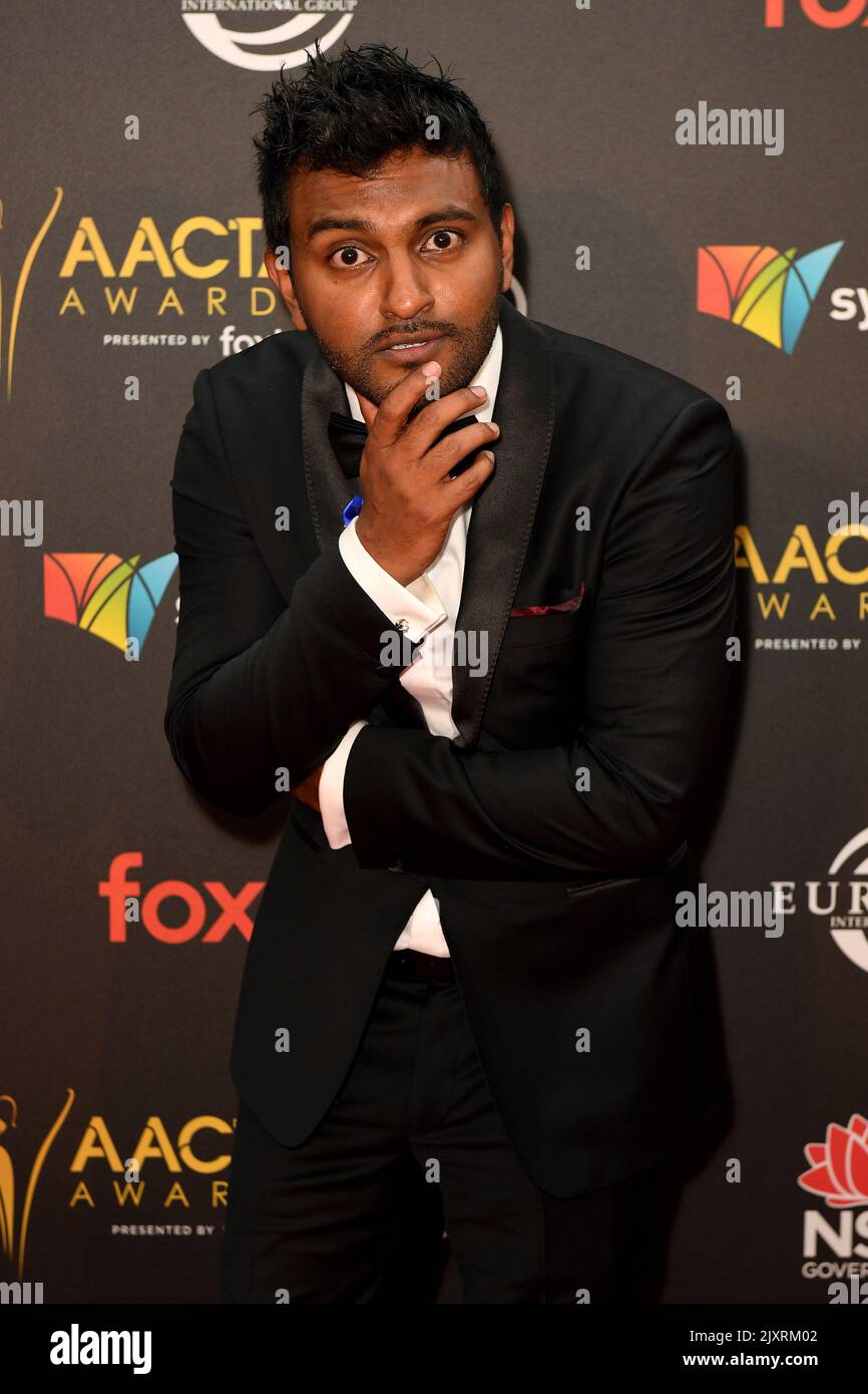 Nazeem Hussain arrives at the AACTA Awards at The Star, in Sydney ...