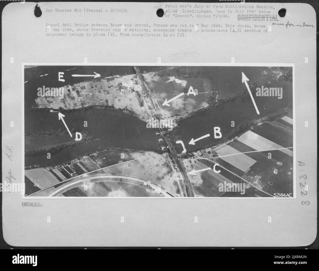 Oissel Rail Bridge between Rouen and Orival, France was cut on 7 May ...