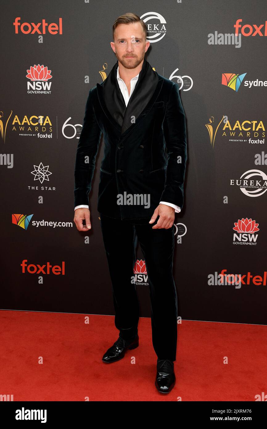 Tim Draxl arrives at the AACTA Awards at The Star, in Sydney, Wednesday ...