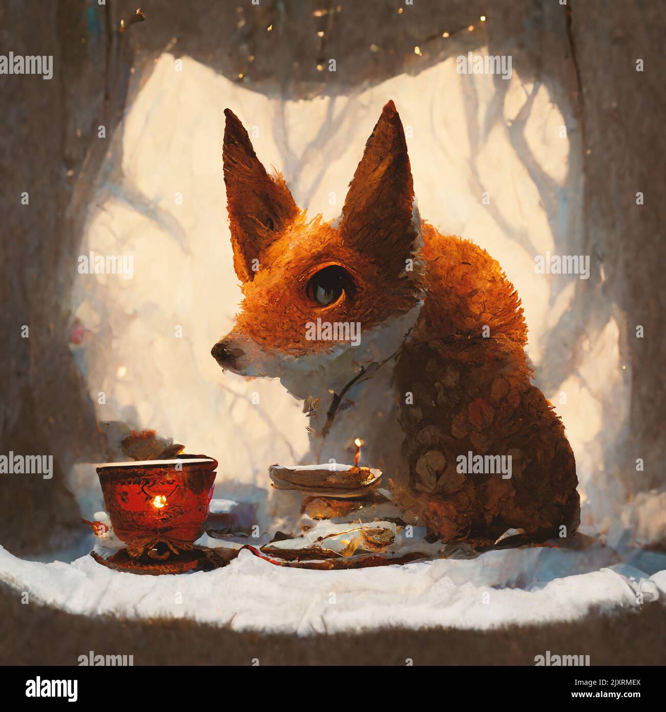 Red fox cartoon illustration hi-res stock photography and images - Alamy