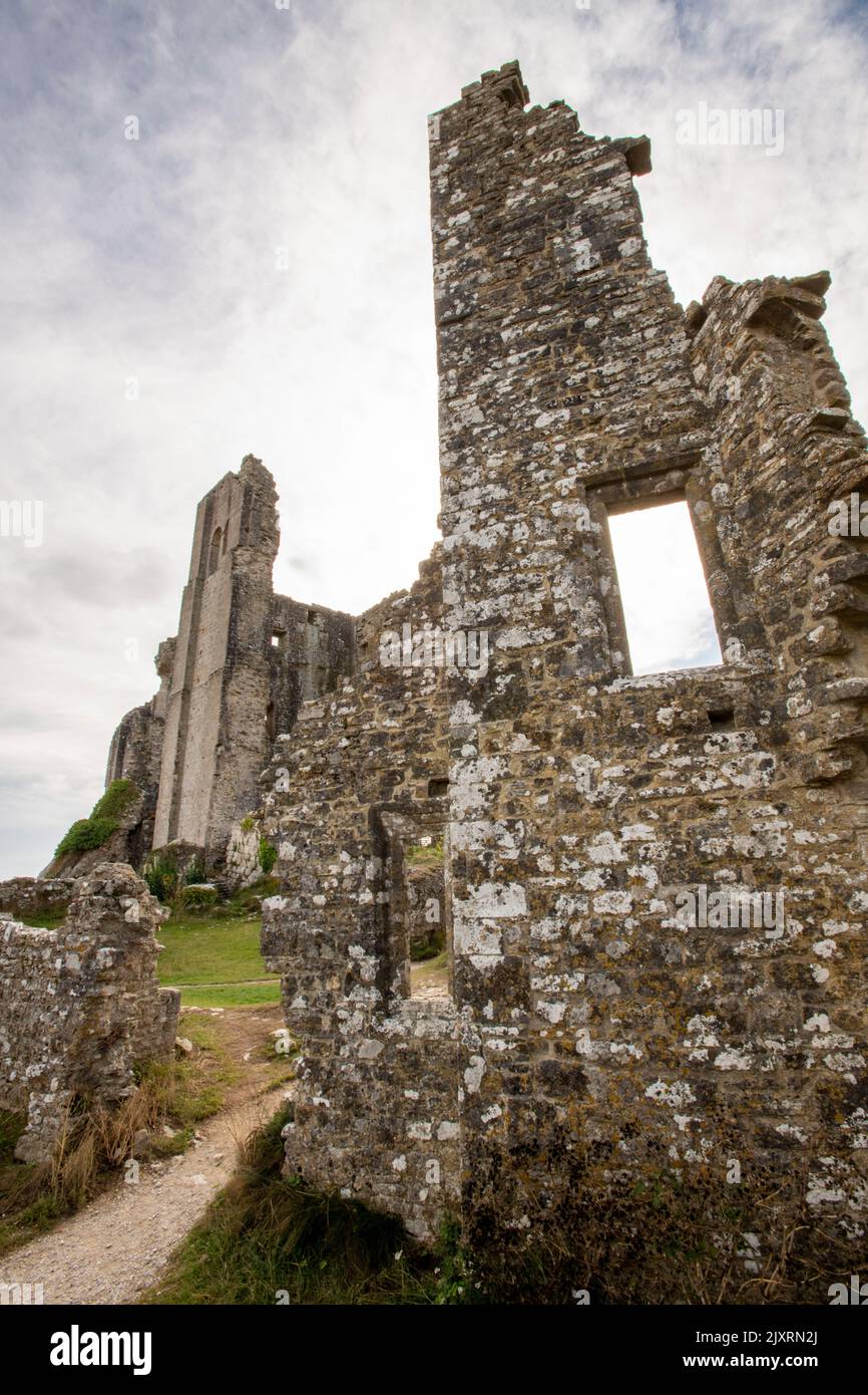 corfe castle, dorset castle, corfe castle historic fortress, medieval ...