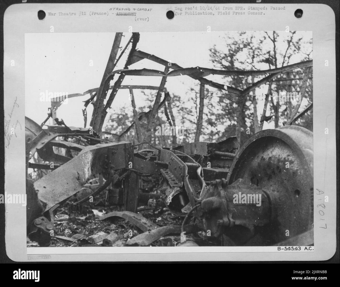 Parts of a munition train strafed by 8th Air Force fighters near the ...