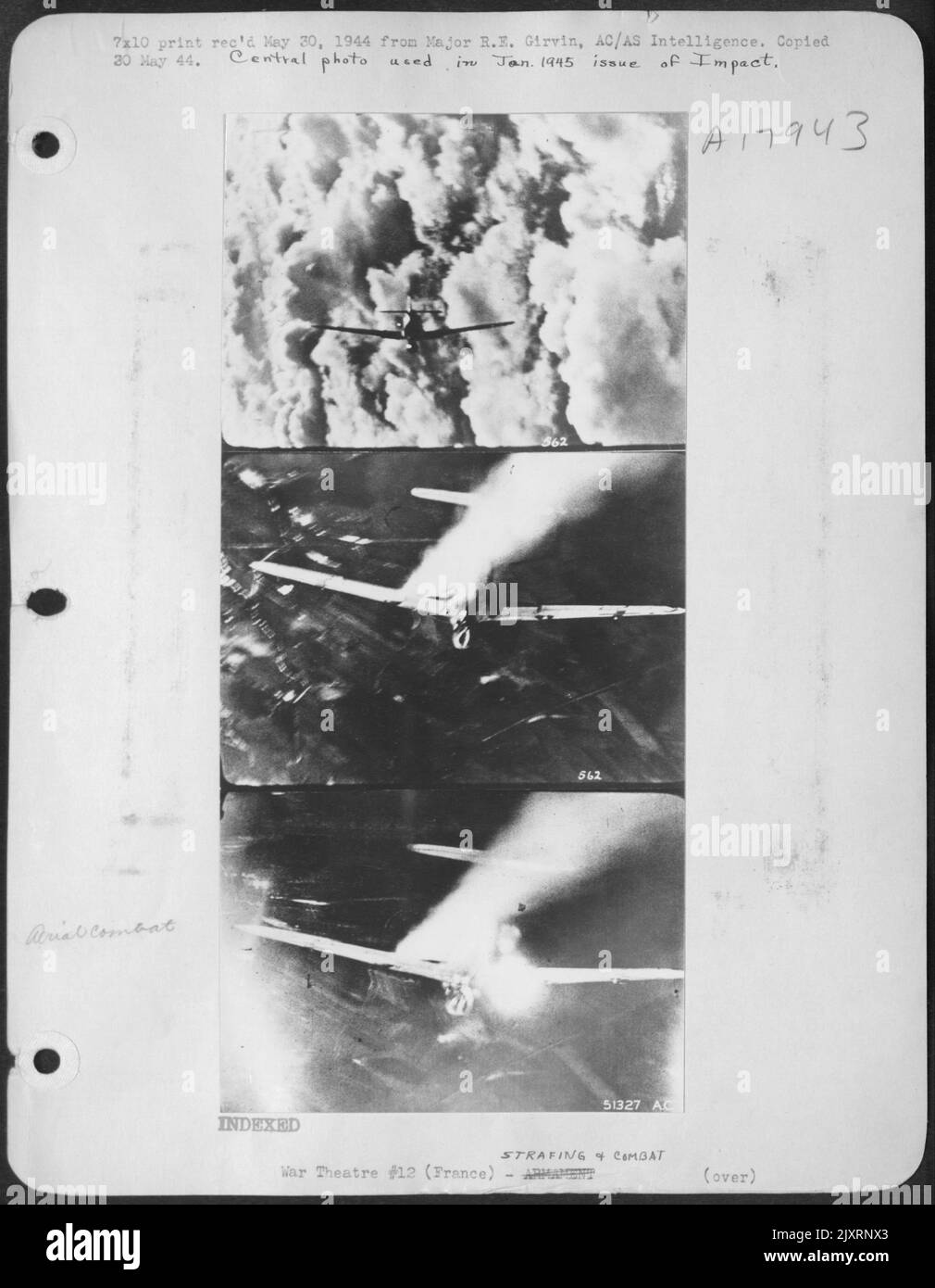 Gun camera records battle---In this series of three photos taken from ...