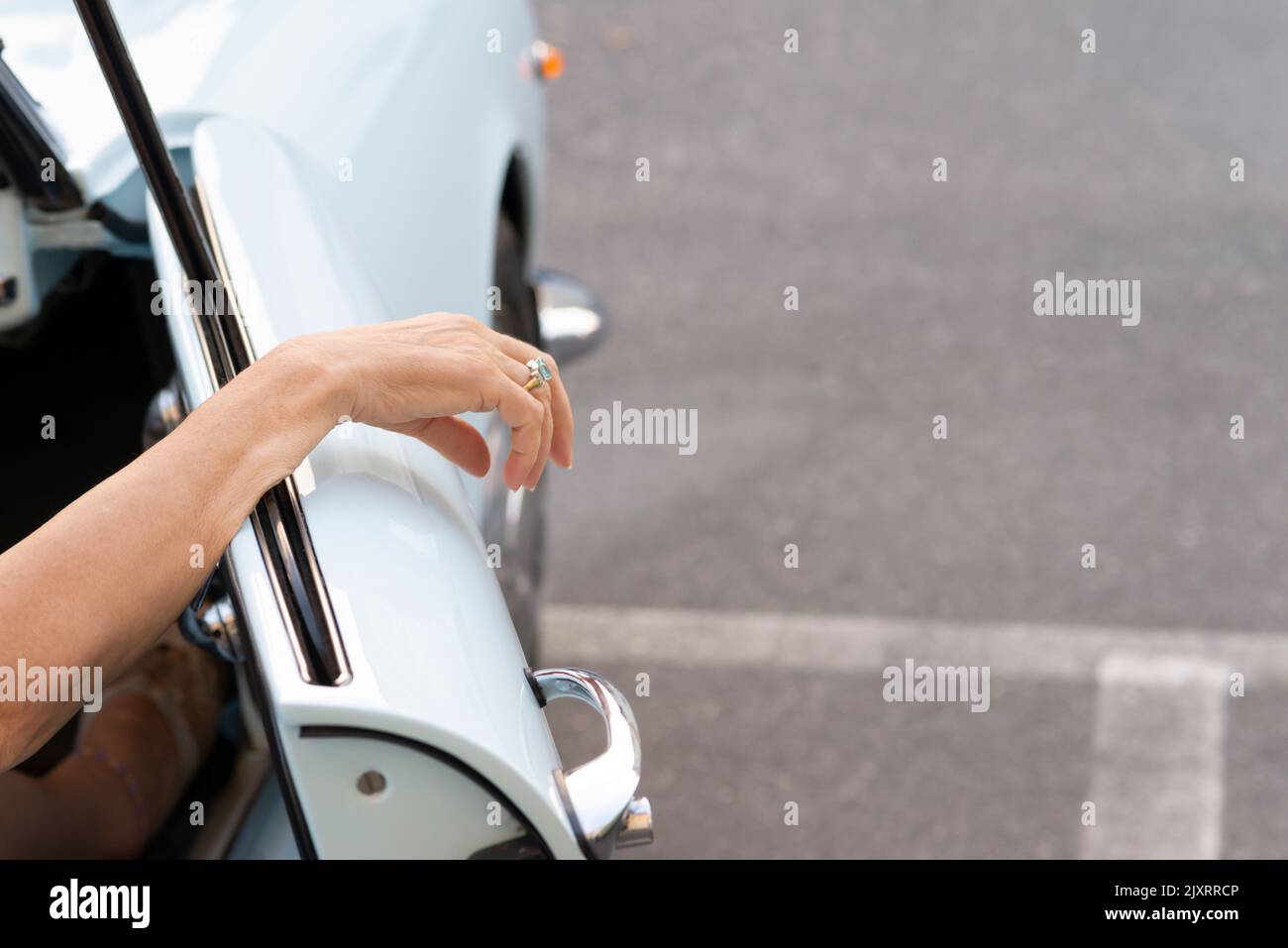 Woman Hand Vintage Cars Stock Photo - Alamy