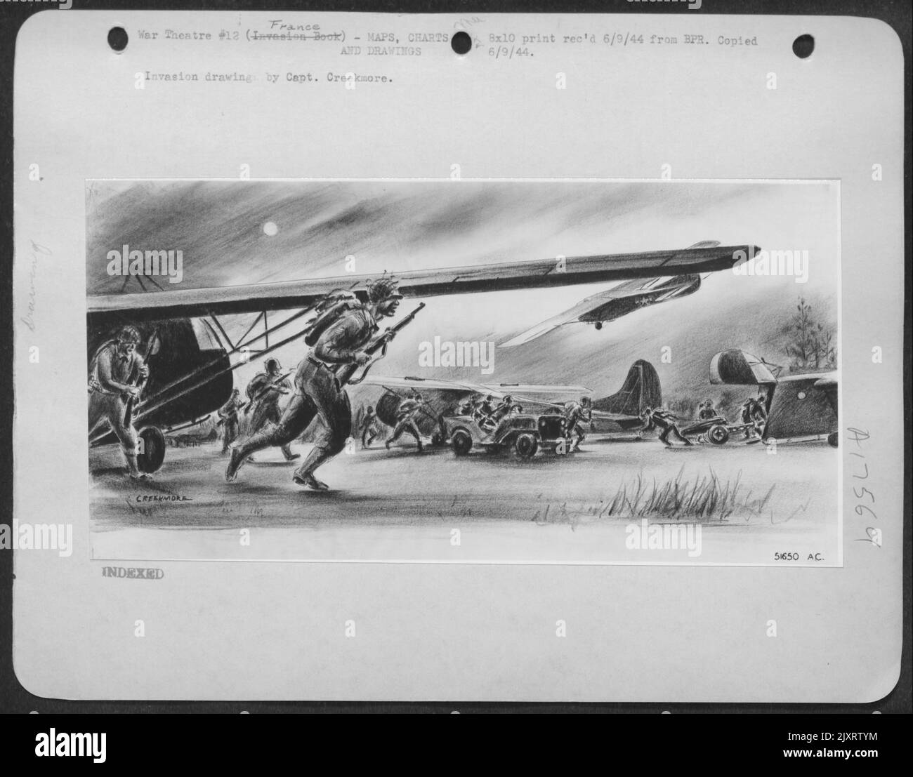 Invasion drawing by Capt. Creekmore Stock Photo - Alamy