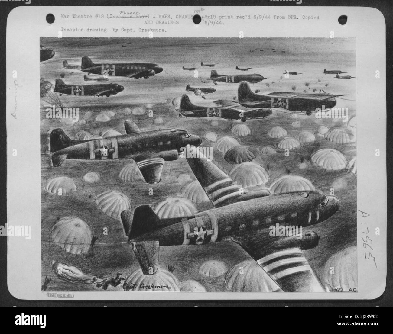 Invasion drawing by Capt. Creekmore Stock Photo - Alamy