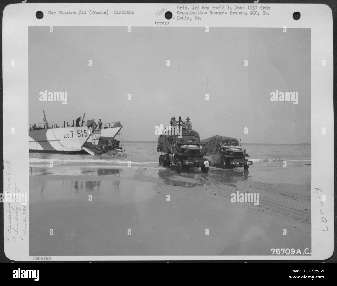 Heavy Equipment Is Driven Off An Lct (Landing Craft-Tank) During ...