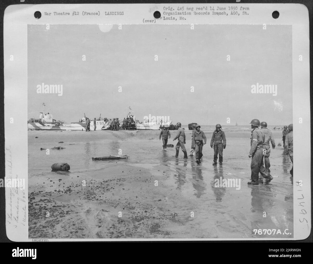 Members Of The 834Th Engineer Aviation Battalion Debark From Lct'S ...