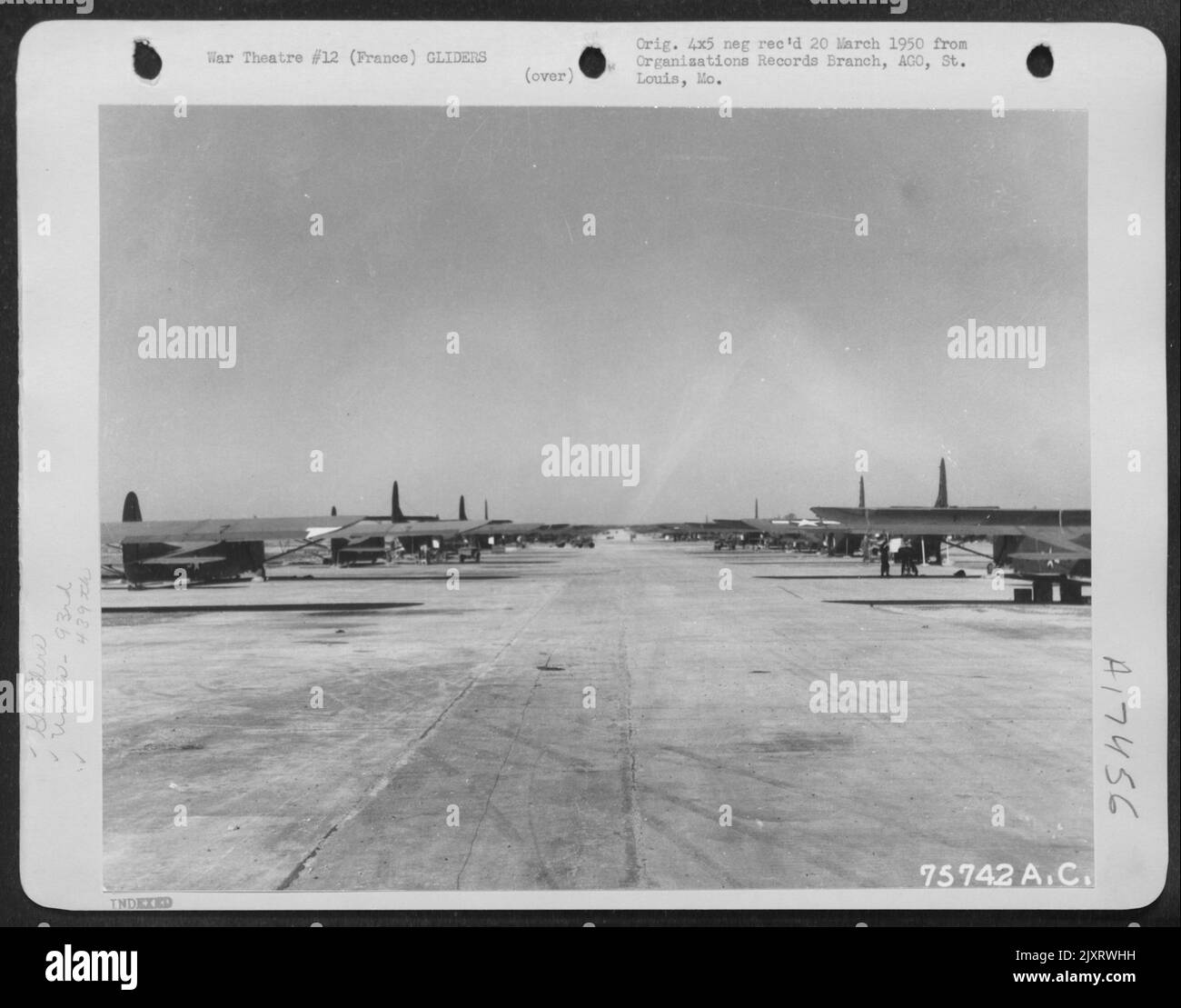 Gliders In A Double Line On The Runway At The 93Rd Troop Carrier ...